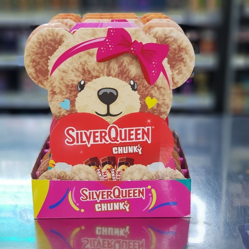 Jual SILVERQUEEN CHOCOLATE CHUNKY VALENTINE TEDDY BEAR EDITION 3X30G ...