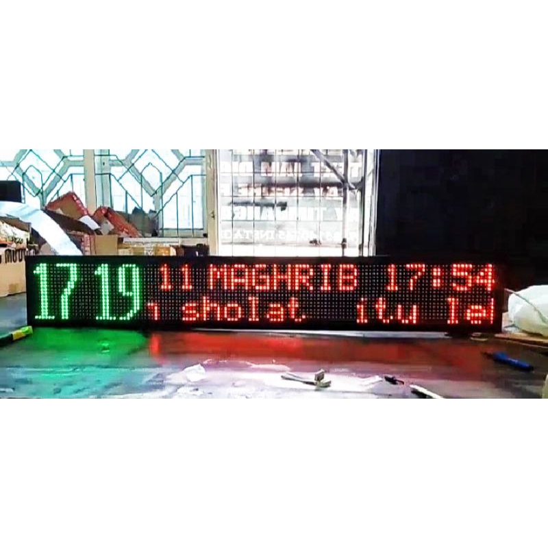 Jual Jam digital sholat masjid UKURAN 133CM X 20CM (4 panel) | Shopee ...