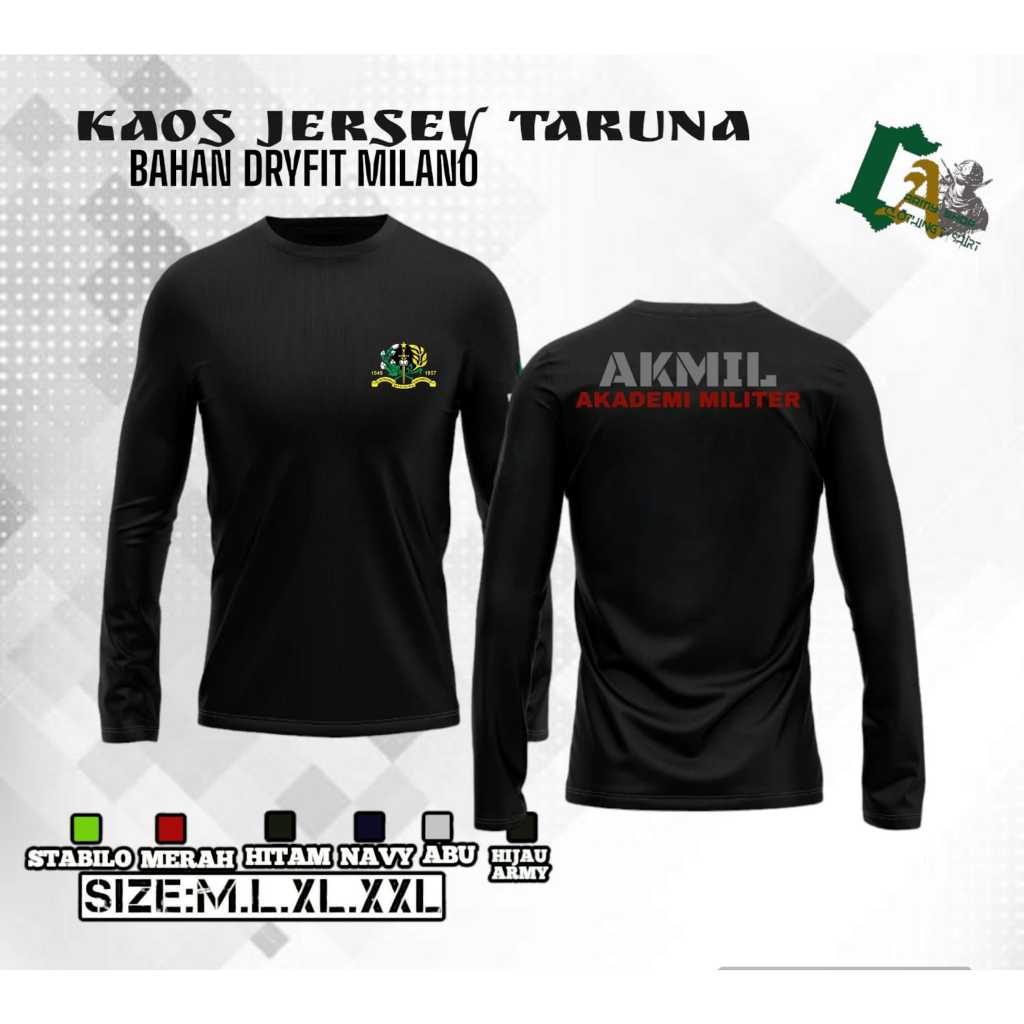 Jual Kaos Jersey Lengan Panjang AKMIL / Kaos Lengan Panjang Taruna / bahan Dryfit Milano ...
