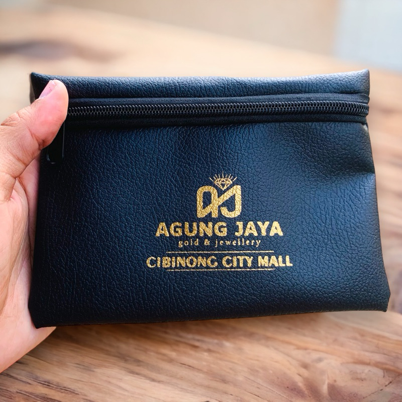 Jual souvenir pouch resleting depan custom nama dan logo | Shopee Indonesia