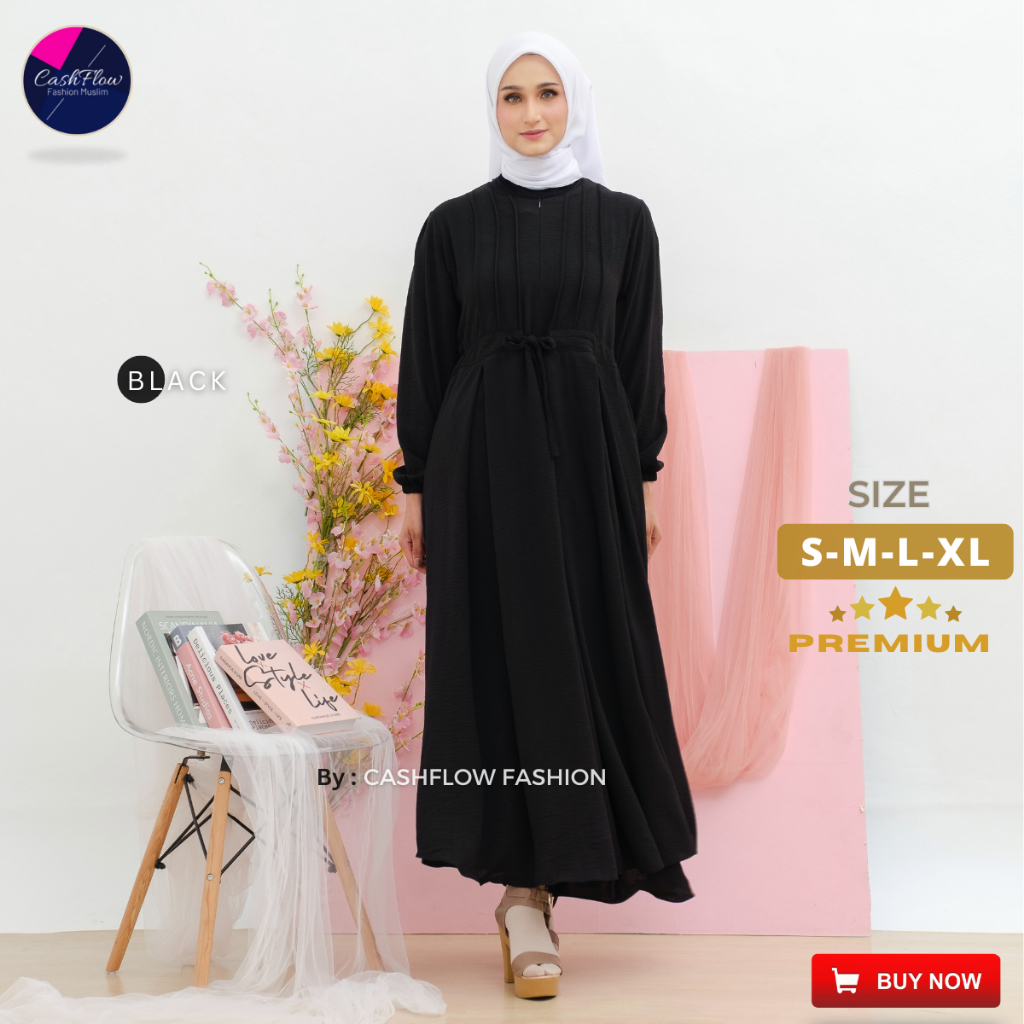 Jual Gamis Wanita Model Terbaru Polos Bahan Crinkle Airflow Kekinian ...