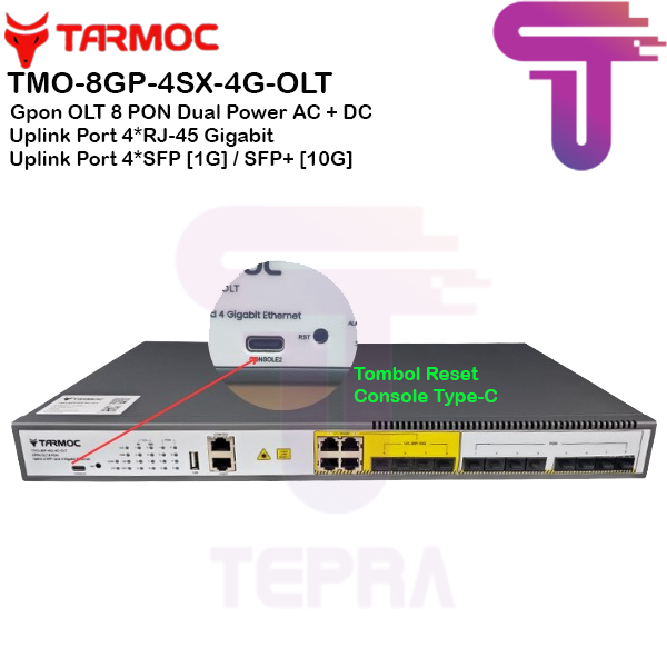 Jual Tarmoc TMO-8GP-4SX-4G-OLT |Gpon 8 Pon OLT Uplink 4x 10G/1G SFP,4GE ...