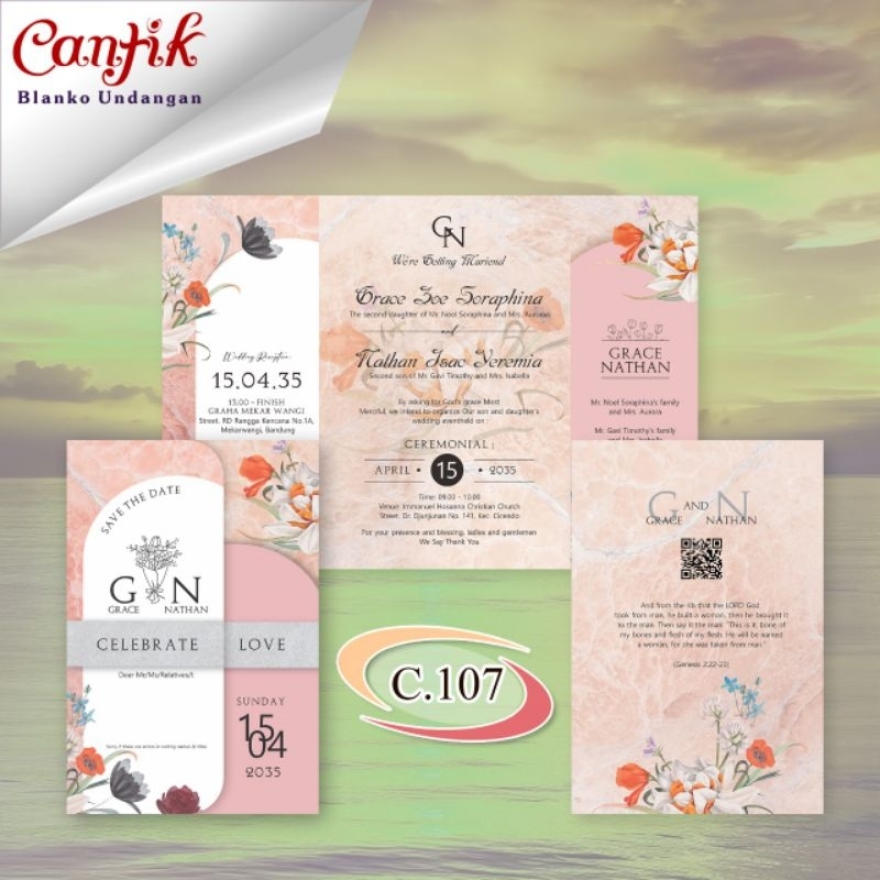 Jual Blangko Undangan CANTIK 107 / BLANGKO KOSONG / Undangan Pernikahan ...