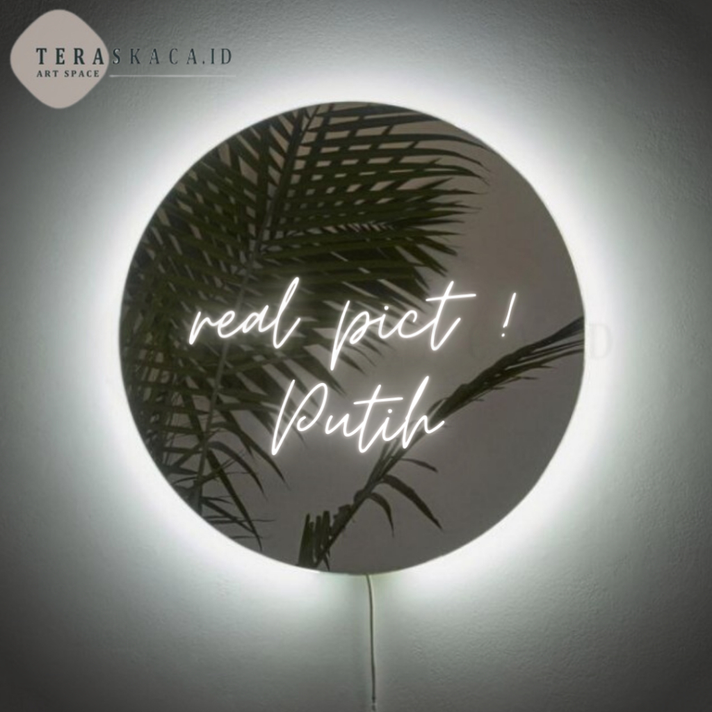 Jual Cermin Dinding Gantung Bulat LED Strip Kaca Cermin Lampu Aesthetic ...