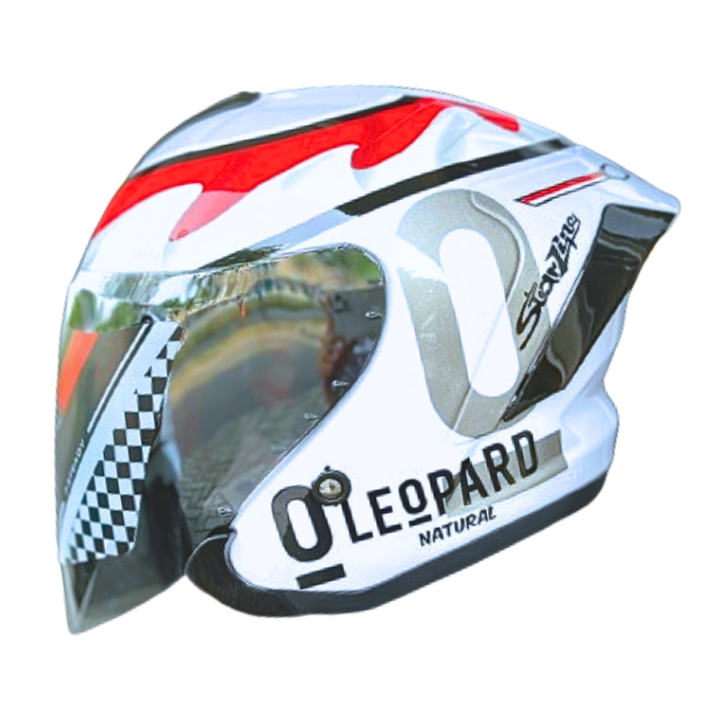 Jual Helm JS ARMOR Motif LEOPARD INDONESIA Half Face Paket Ganteng SNI ...