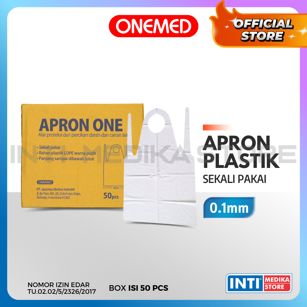 Jual ONEMED - Apron One isi 50 / Disposable Apron / Apron Plastik ...