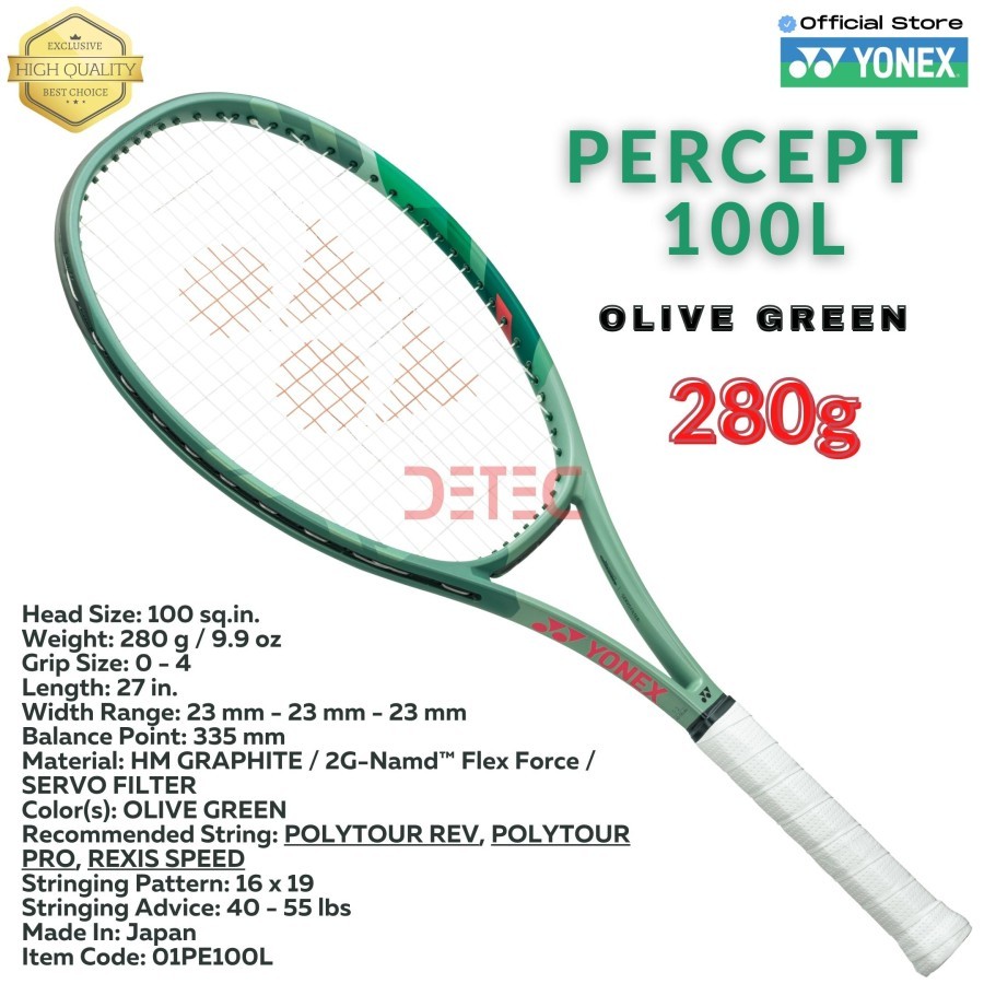 Jual Yonex PERCEPT 100L - 280 gram Olive Green - racket tennis | Shopee ...