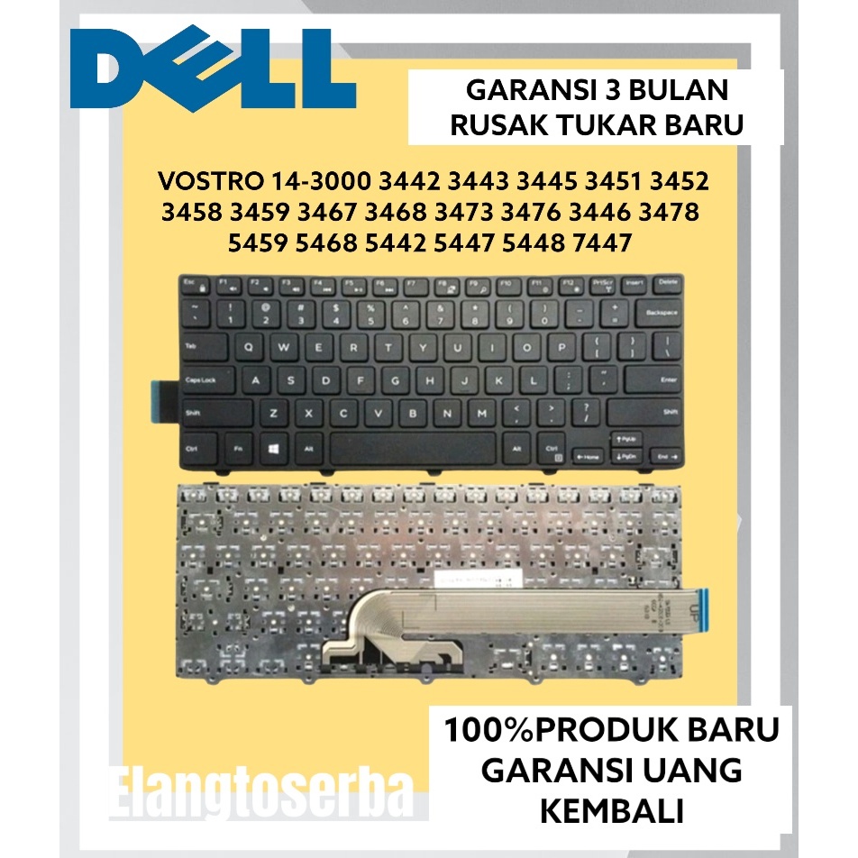 Jual ORIGINAL Keyboard DELL Inspiron 14-3000 14-3441 14-3442 14-5442 ...