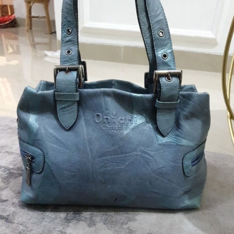 Jual Tas Preloved Top Handle bag Christian Ontani Kulit Asli (Handbag ...