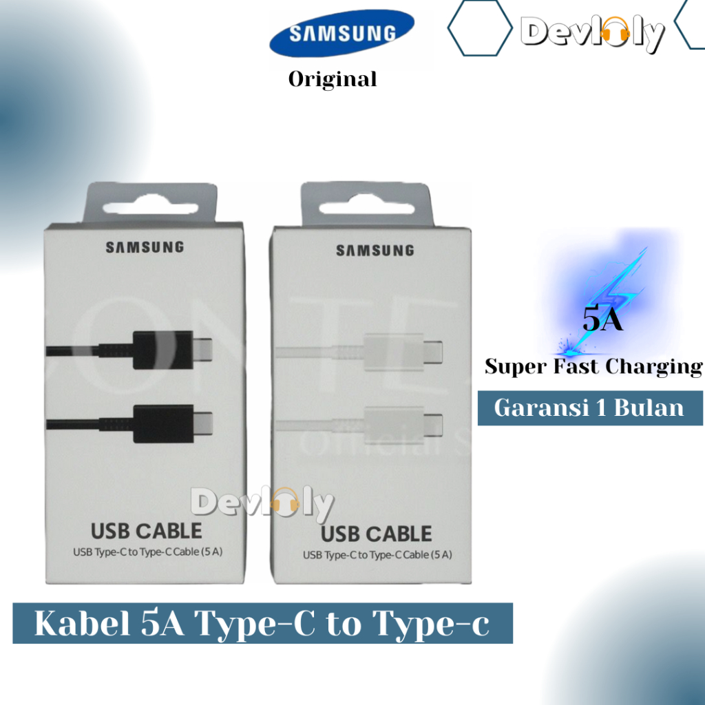 Jual SAMSUNG 45W KABEL / ADAPTER Kabel data Samsung 5A Type-C to Type-C ...