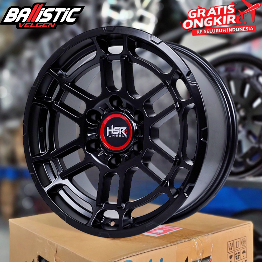 Jual Velg mobil Triton Hilux Terrano ring 18 HSR Kitami R18 lebar 8 Pcd 6X139,7 ET15 warna Black ...