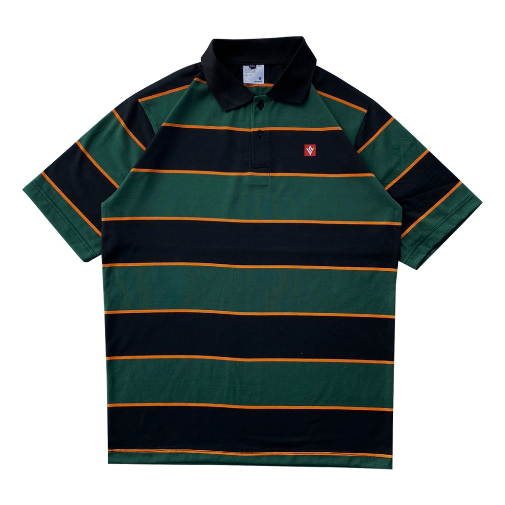 Jual SKULLEND Kaos Rugby Polo Salur T-shirt Oversize Stripe Pria Wanita ...