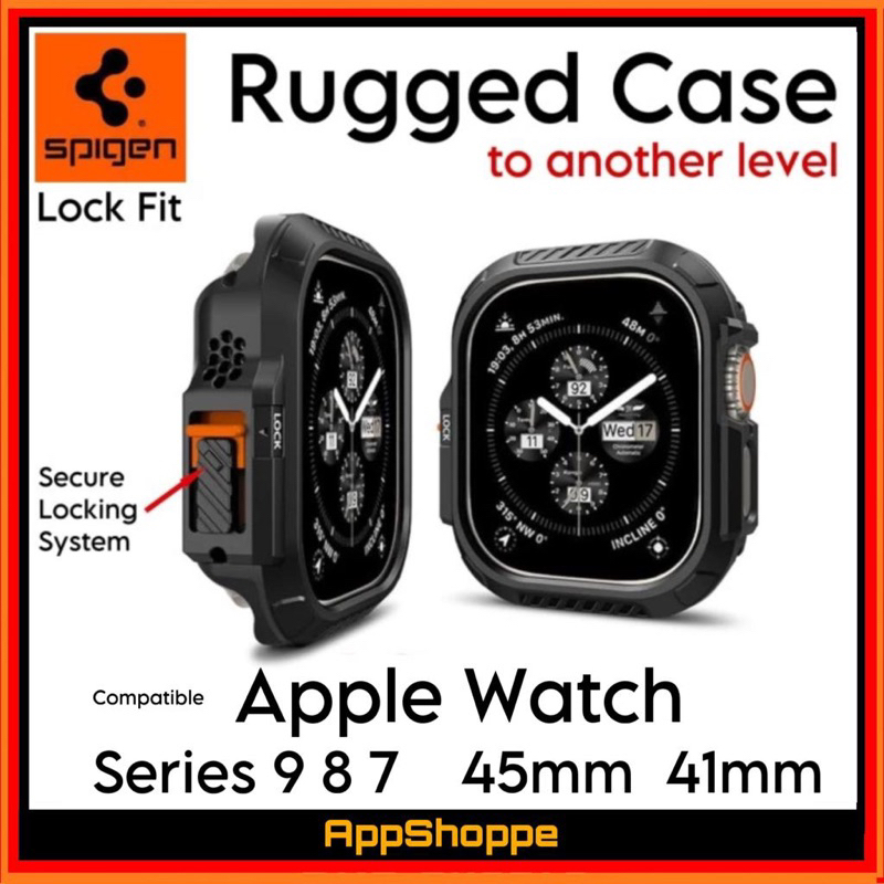 Jual Spigen Lock Fit Case Bumper Compatible For Apple Watch 45mm 41mm ...