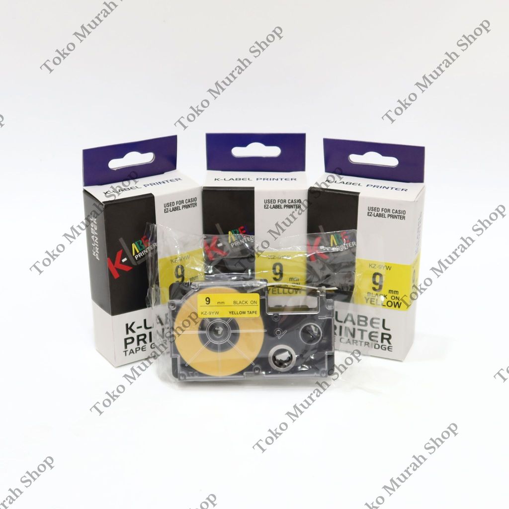 Jual K-Label EZ Label Printer KZ-9YW / Tape Cartridge KZ-9YW Yellow ...