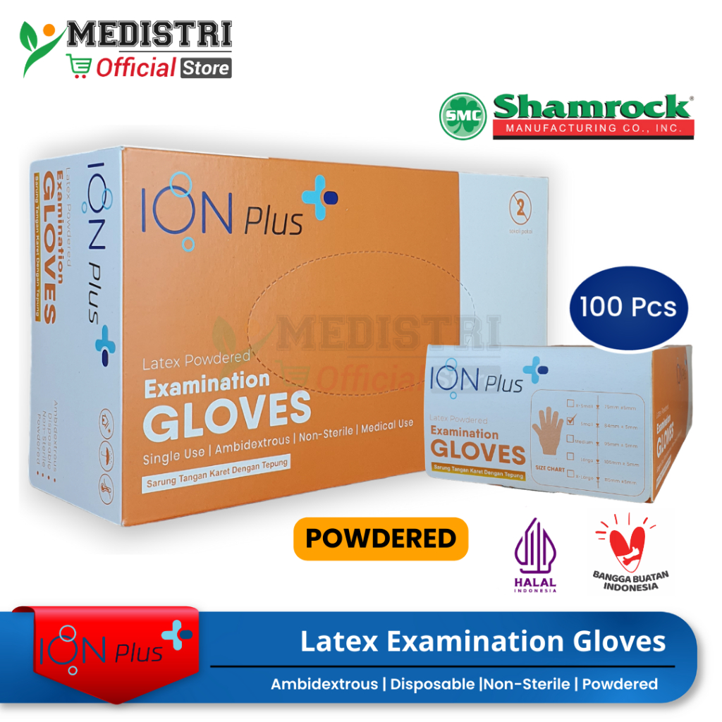 Jual Sarung Tangan Latex Examination Gloves Handscoon Powder Size S M L ...