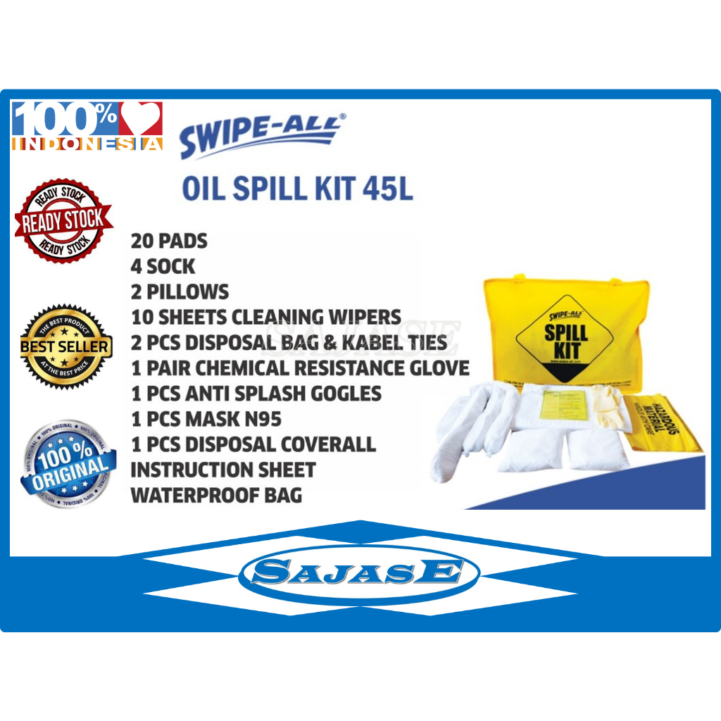 Jual Oil Spill Kit 45 Liter Oil Spill Kit 45L Kemasan SoftBag SWIPE-ALL P88 | Shopee Indonesia