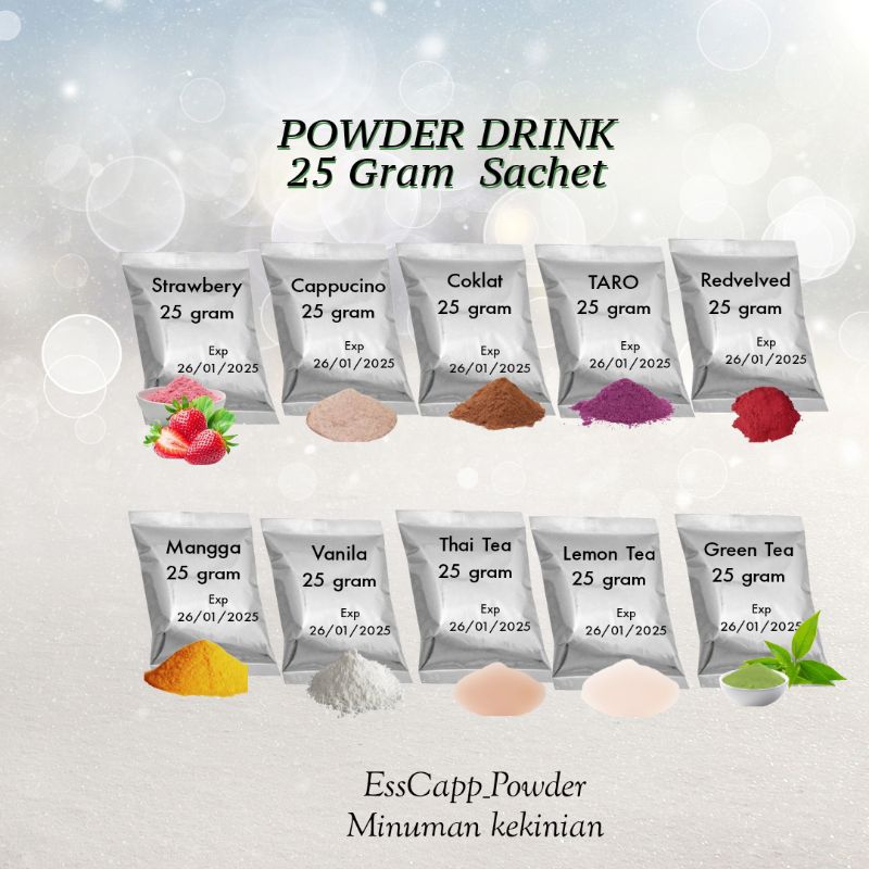 Jual Bubuk Minuman 25 gram/ Sebuk minuman Sachet Aneka Varian 10pc ...