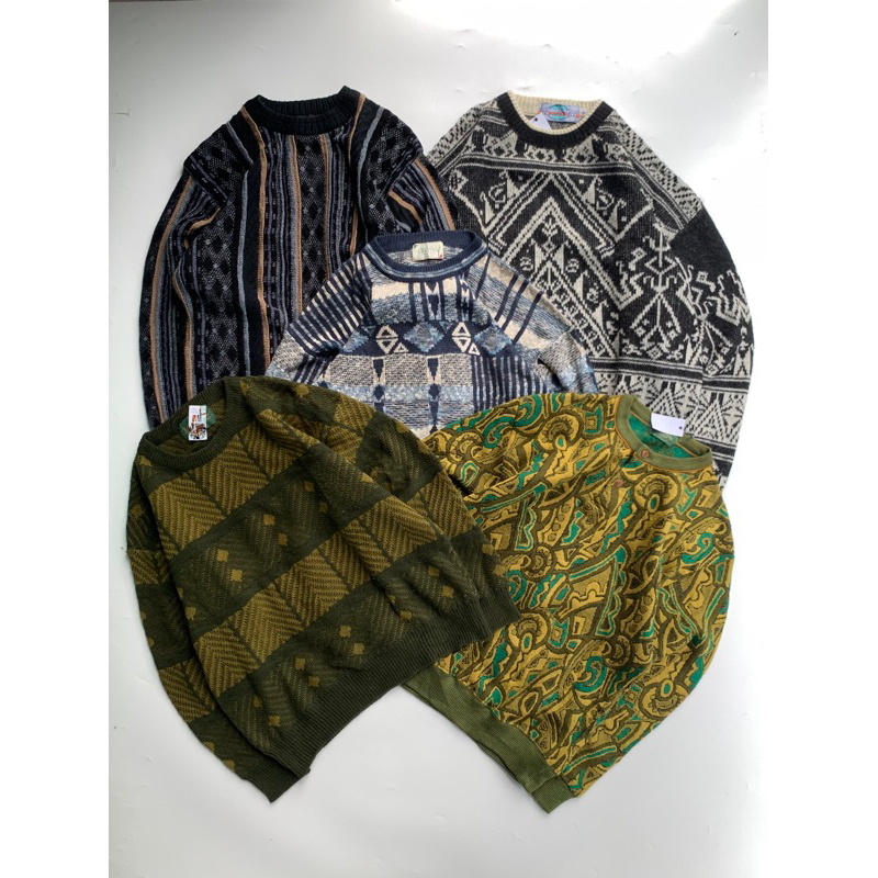 Jual KNITWEAR CARDIGAN VINTAGE 3D PATTERN/SWEATER RAJUT/SWEATER MOTIF ...