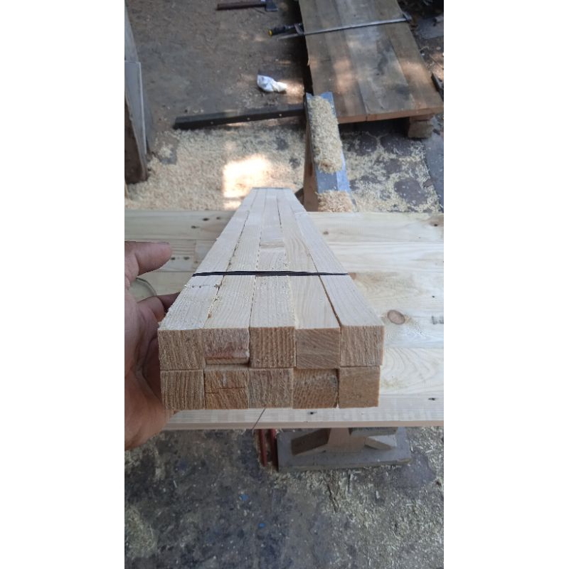 Jual KAYU LIST ATAU RENG JATI BELANDA UKURAN 2 CM X 2 CM X 110 CM SUDAH ...