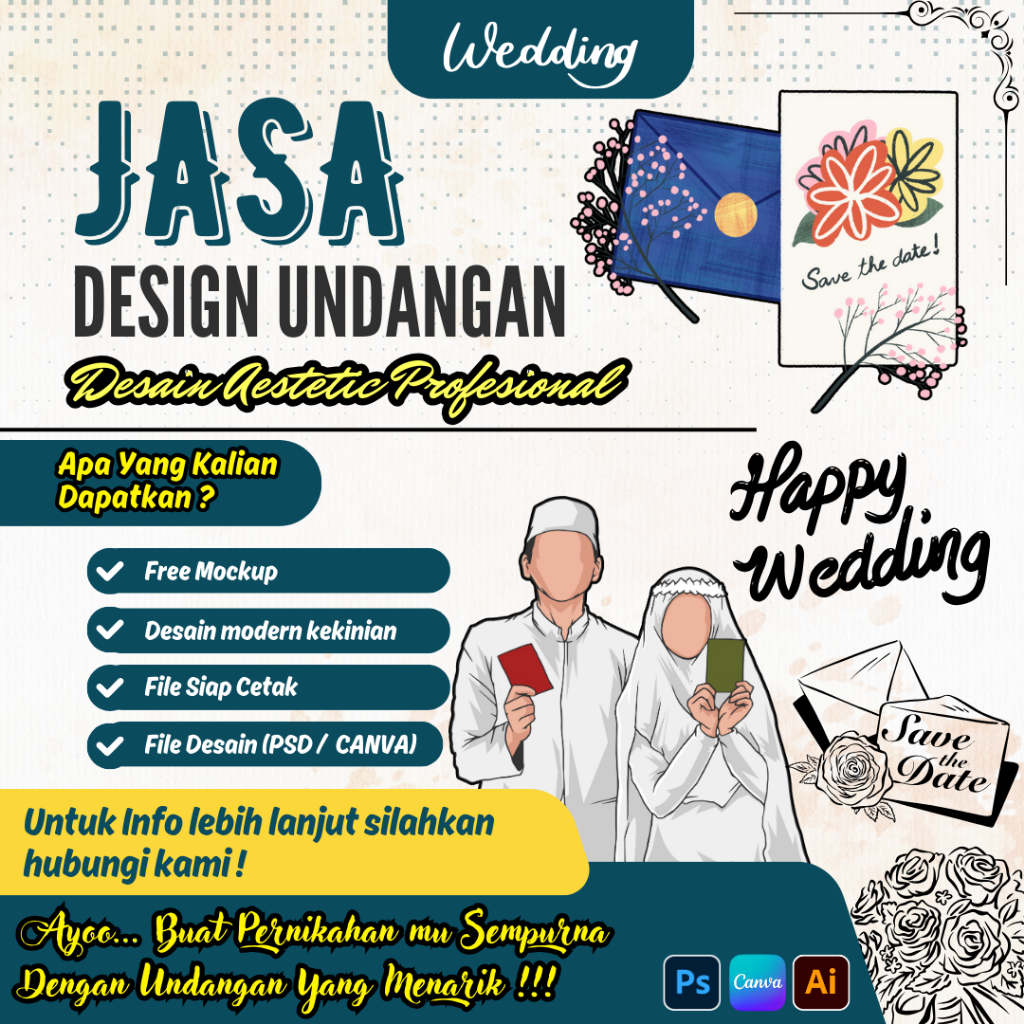 Jual JASA DESAIN UNDANGAN PERNIKAHAN KONSEP MODERN | BISA SEKALIAN ...