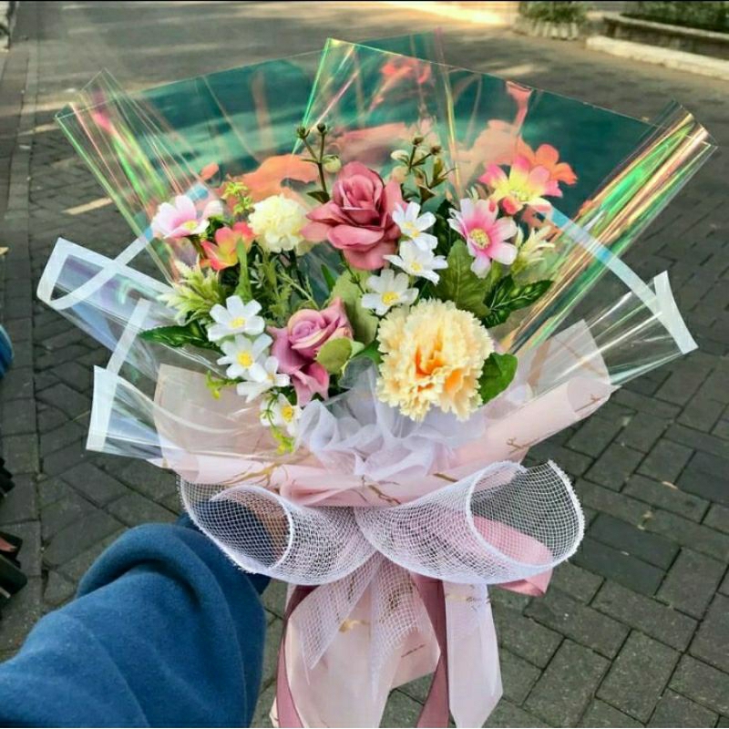 Jual [FOTO ASLI REAL PICT] Buket Wisuda Aurora Hologram / Bucket Wisuda ...