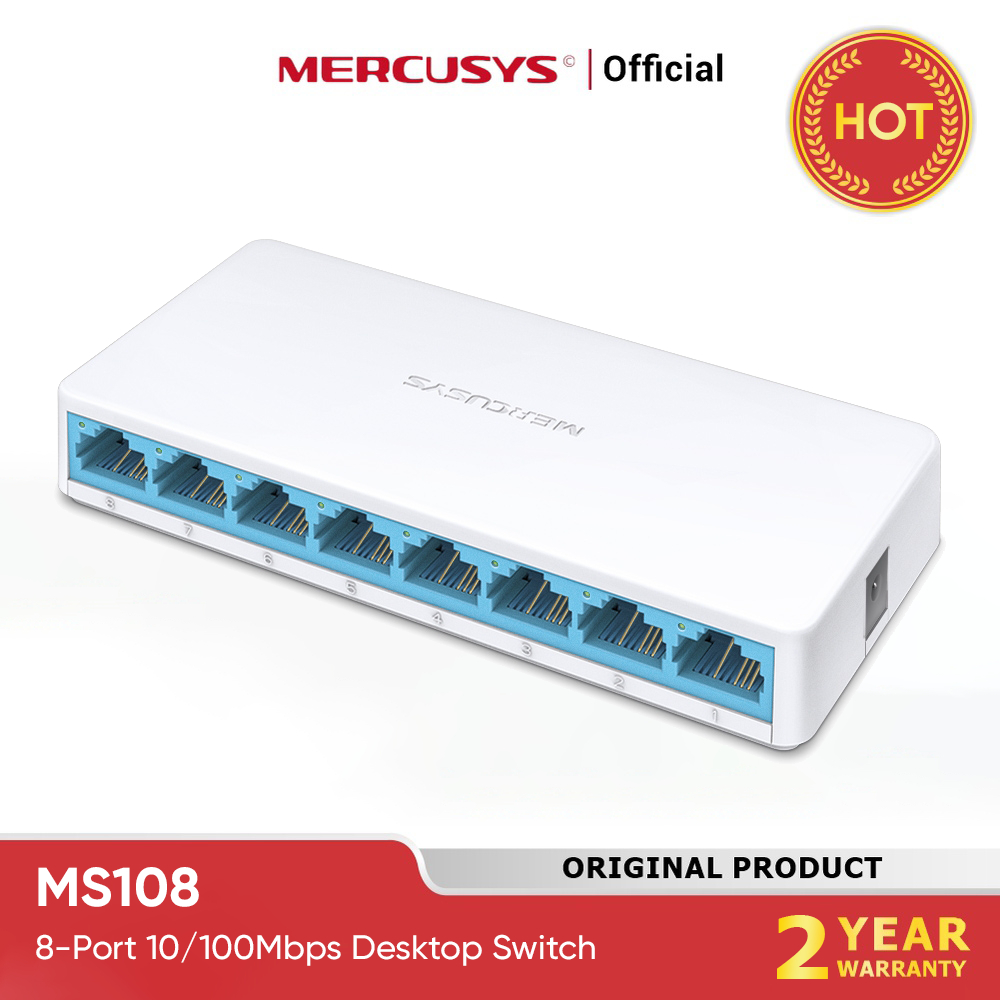 Jual Mercusys MS108 8-Port 10/100Mbps Desktop Network Plug & Play Lan ...