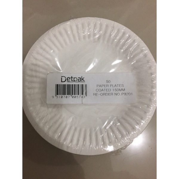 Jual Piring Kertas / Paper Plate 15 cm Detpack isi 50 pcs | Shopee ...