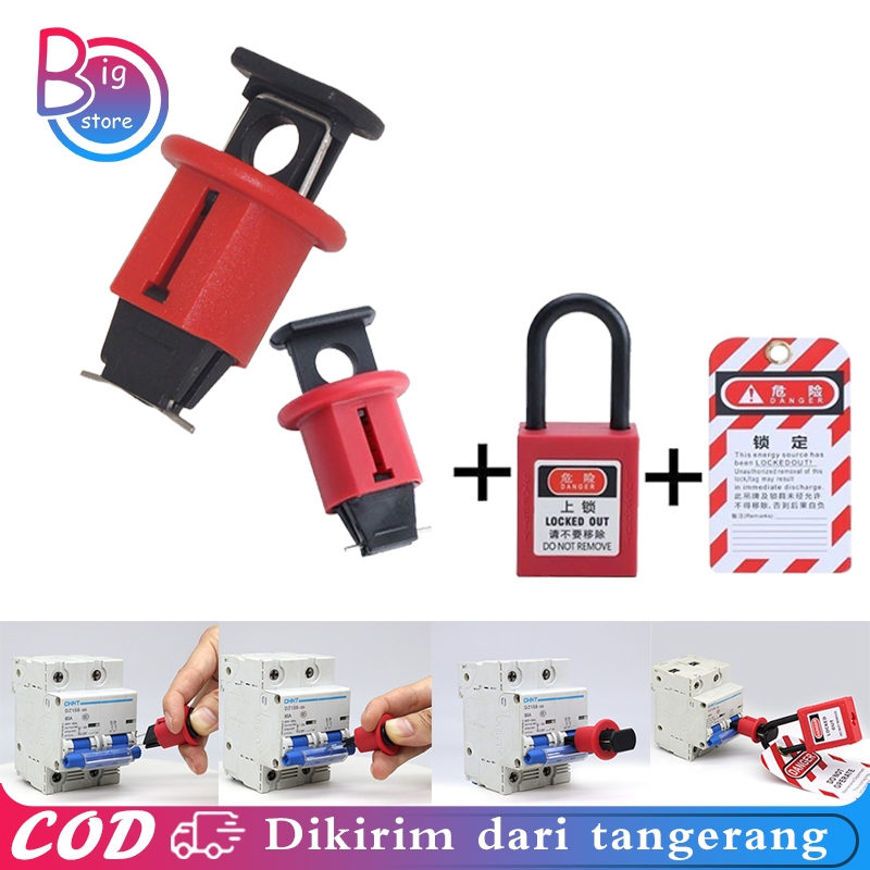 Jual Mcb Miniature Circuit Breaker Lockout 2pcs Mcb Lockout Tag Out Mcb ...