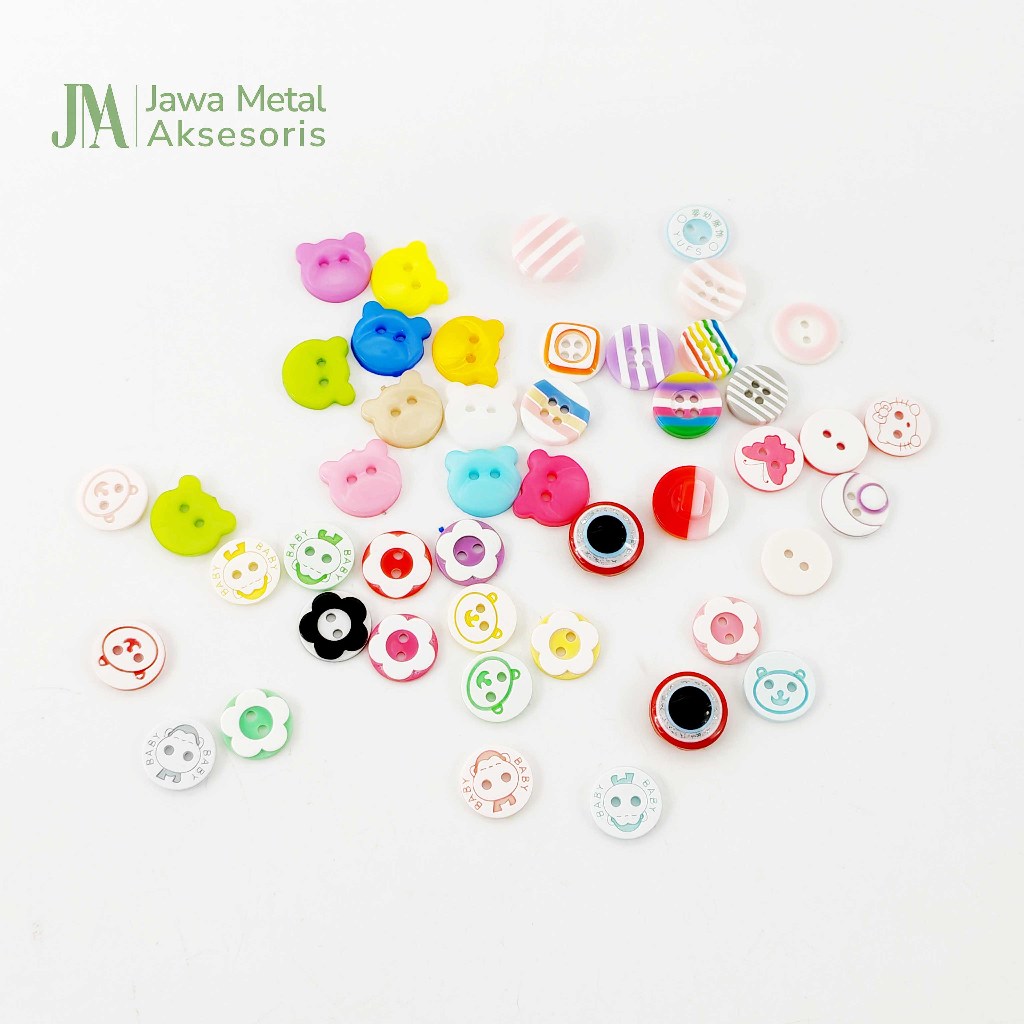 Jual Jawa Resin Button Kancing Resin 12mm Premium Warna Warni Baju Anak ...