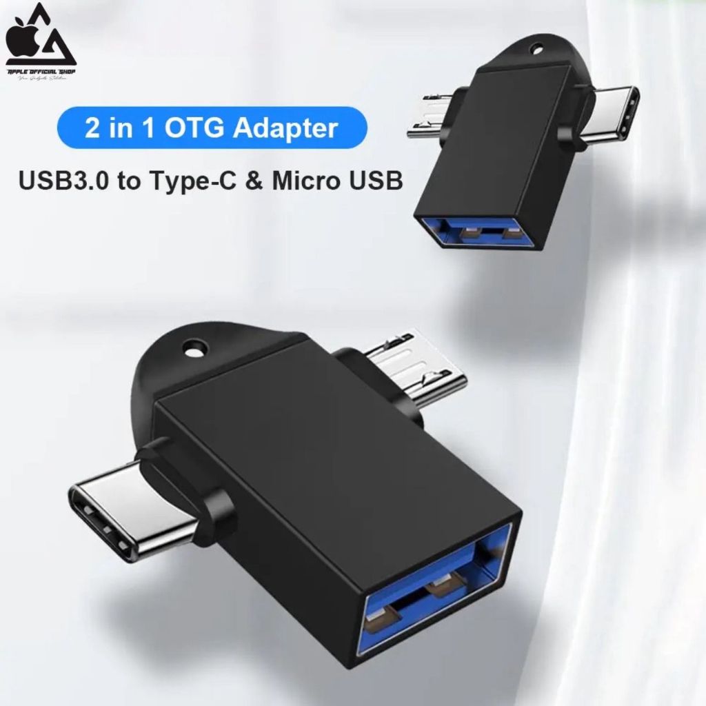 Jual OTG Converter 2in1 Type C Micro USB To USB 3.0 Adapter Sambungan ...