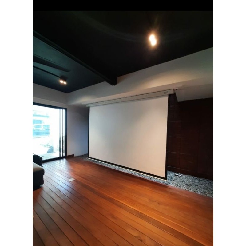 Jual Screen Projector motor 200 Inch 400cm x 300cm/ Layar proyektor ...