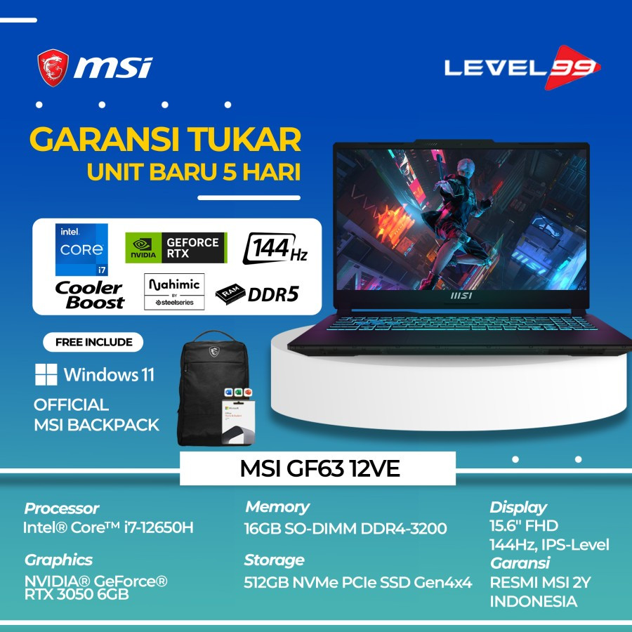 Jual Laptop Gaming Msi Cyborg 15 A12Udx 425|I7-12650H/Rtx3050/16Gb ...