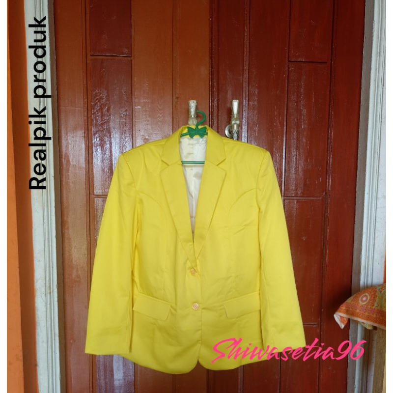 Jual Jas Blazer Wanita Formal Kuning | Jas Blazer wanita | Jas Kerja ...