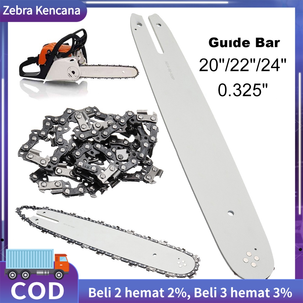 Jual Guide Bar Chainsaw 20/22/24 inch Laser Untuk Mesin Gergaji Kayu Dan .325 Rantai Potong ...