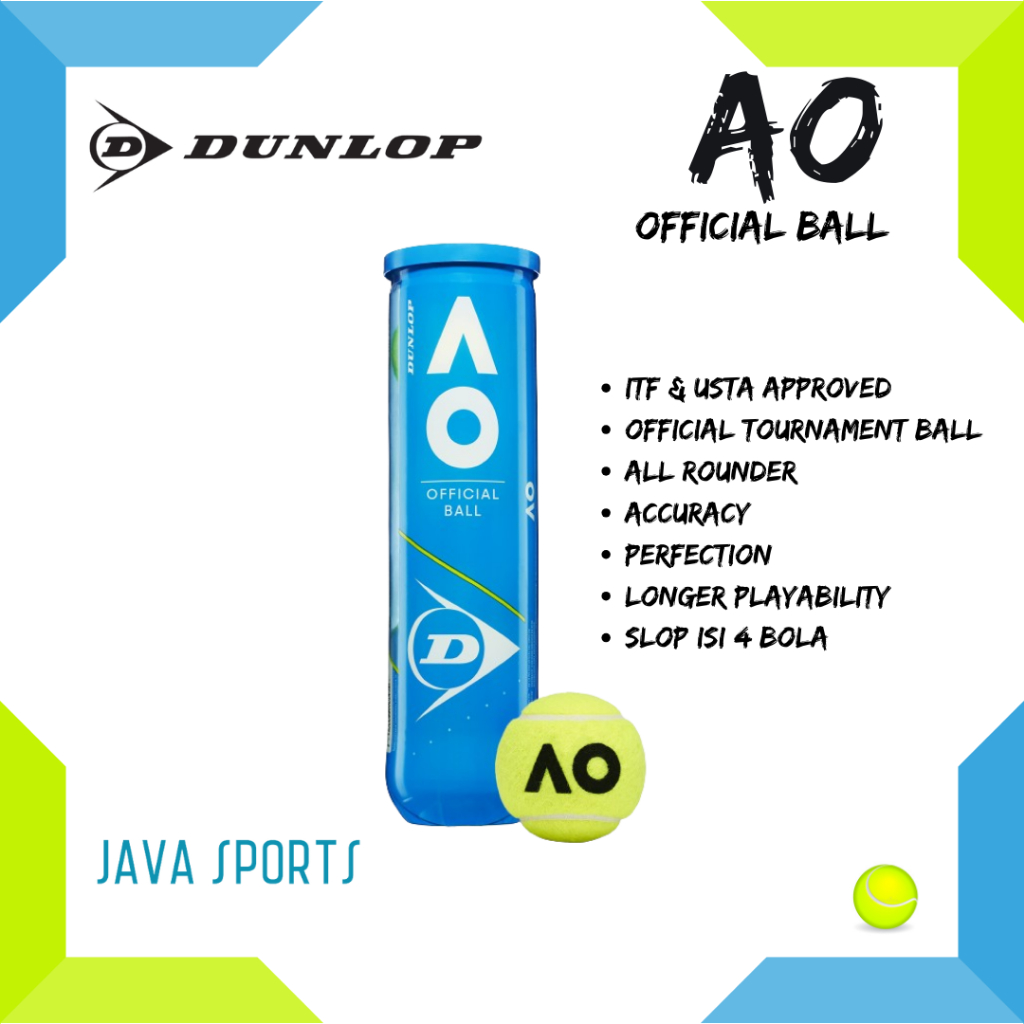 Jual Bola Tenis Dunlop AO Official Ball 4 Pack Original Tennis ball ...