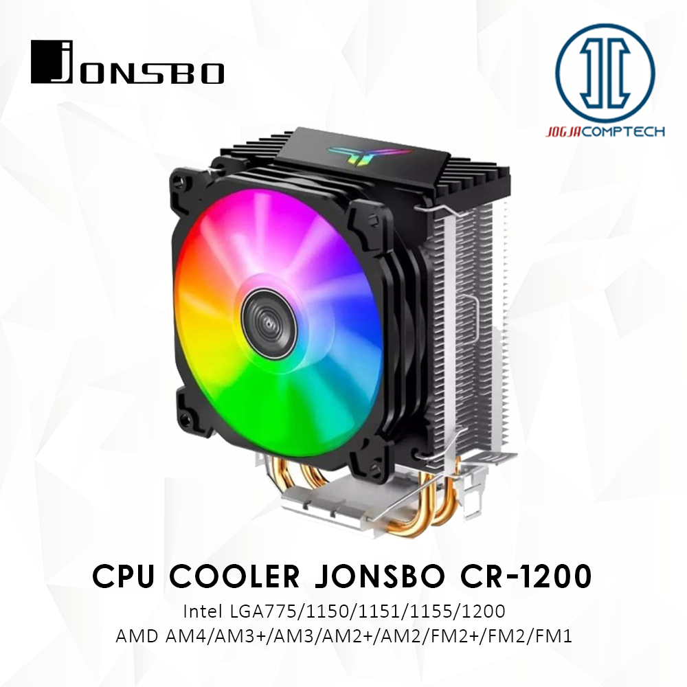 Jual CPU Cooler Jonsbo CR1200 CR 1200 Rainbow 2 Heat Pipes CPU Cooling ...