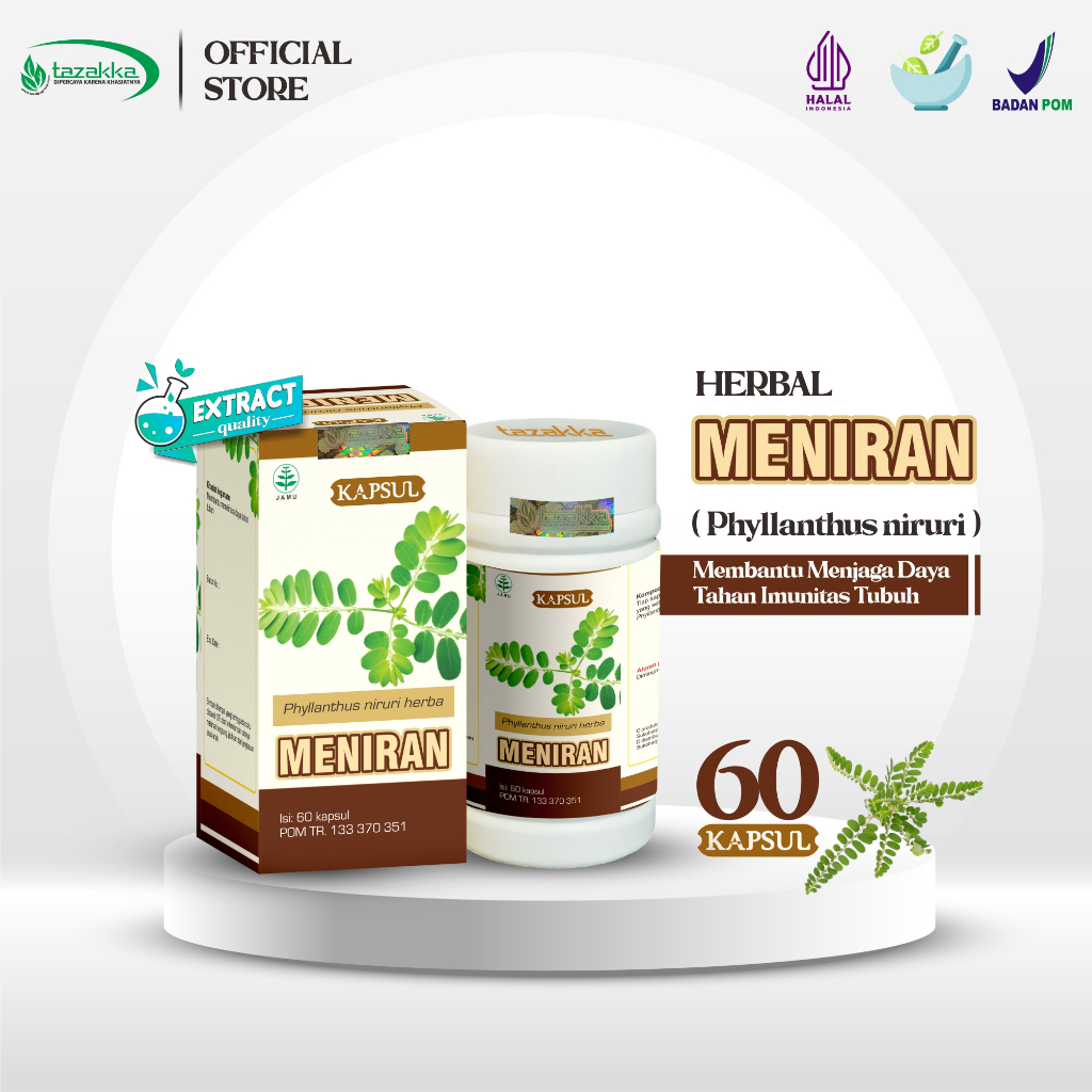 Jual Kapsul Daun Meniran Tazakka 60 Extract Capsule Original Herbal ...