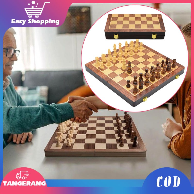 Jual Papan Catur Kayu Premium Papan Catur Magnet Magnetic Chess Board ...