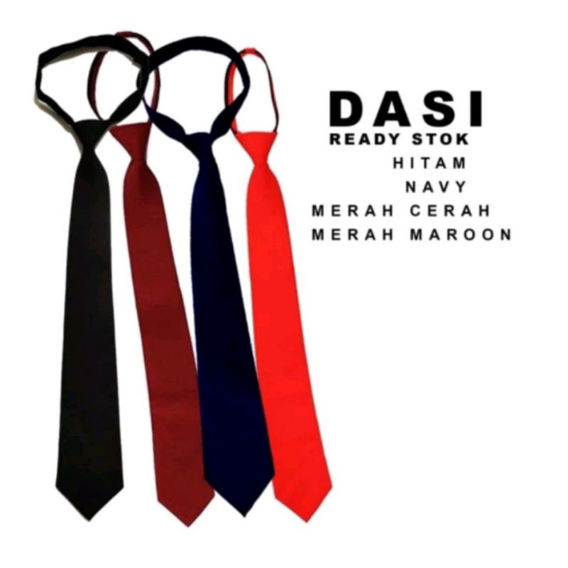 Jual dasi panjang sudah disimpul warna merah cabe, merah maroon, hitam ...