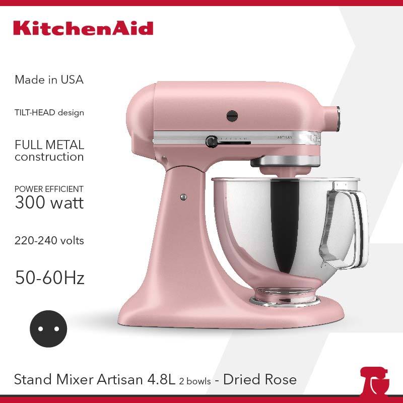 Jual KitchenAid Stand Mixer Artisan 4.8L Dried Rose - 5KSM195PSNDR ...