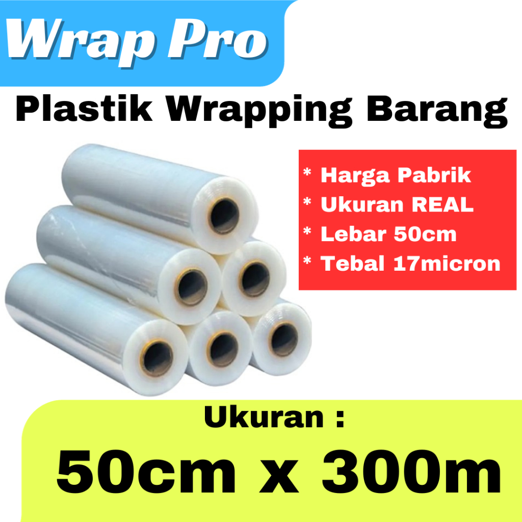 Jual Plastik Wrapping Barang Bening 50cm x 300m / Stretch Film Roll ...
