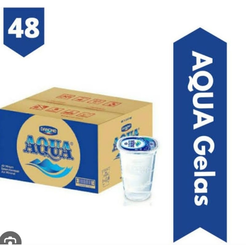 Jual AIR MINERAL AQUA GELAS 220ML (1 KARTON ISI 48 PCS) | Shopee Indonesia