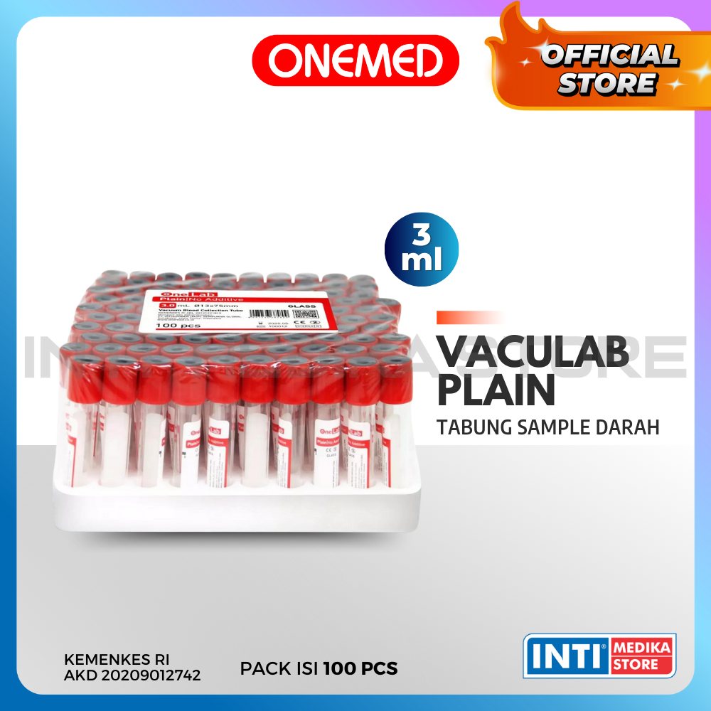 Jual ONEMED - Vaculab PLAIN Isi 100pcs | Tabung Sample Darah | Shopee ...