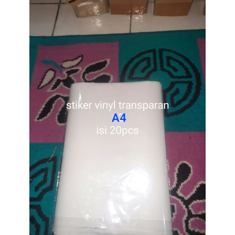 Jual Stiker Vinyl Transparan Sticker Vinyl Transparant 220GSM A4 isi ...