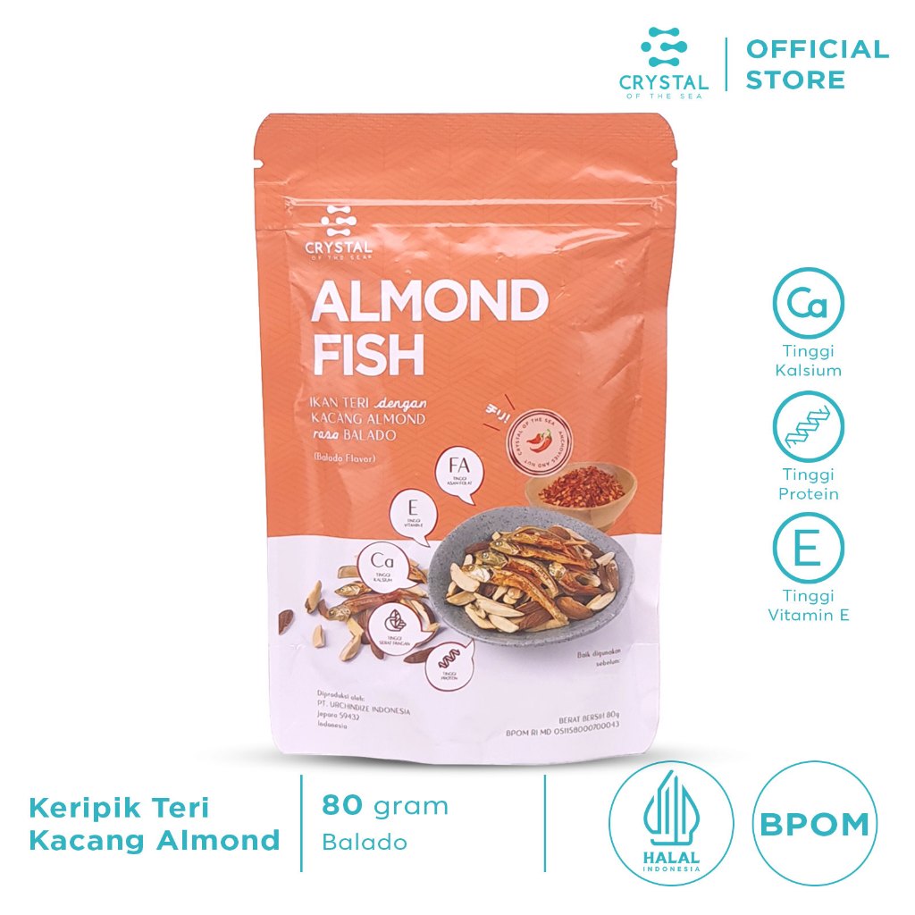 Jual CRYSTAL OF THE SEA Almond Fish Snack Keripik Ikan Teri Kacang ...