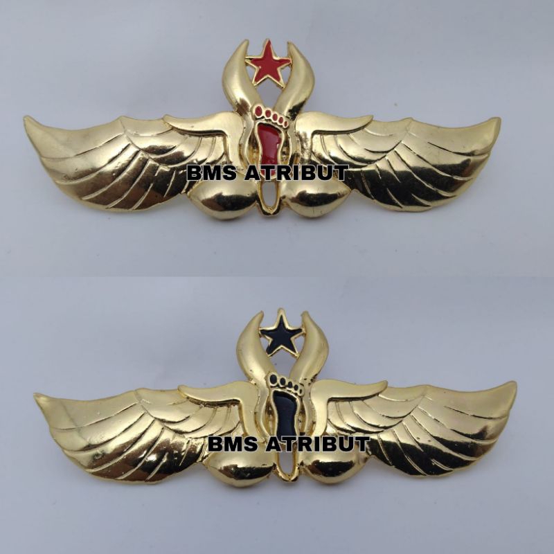 Jual WING/BREVET PRAMUKA TAPAK KAKI MERAH/HITAM COR PREMIUM | Shopee ...