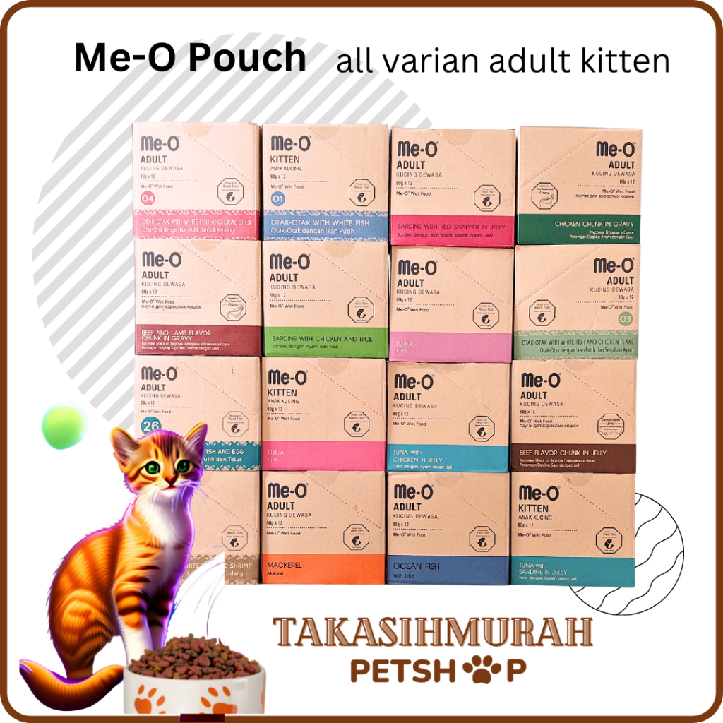Jual ME-O pouch meo 80 gr sashet makanan kucing basah wet cat food ...