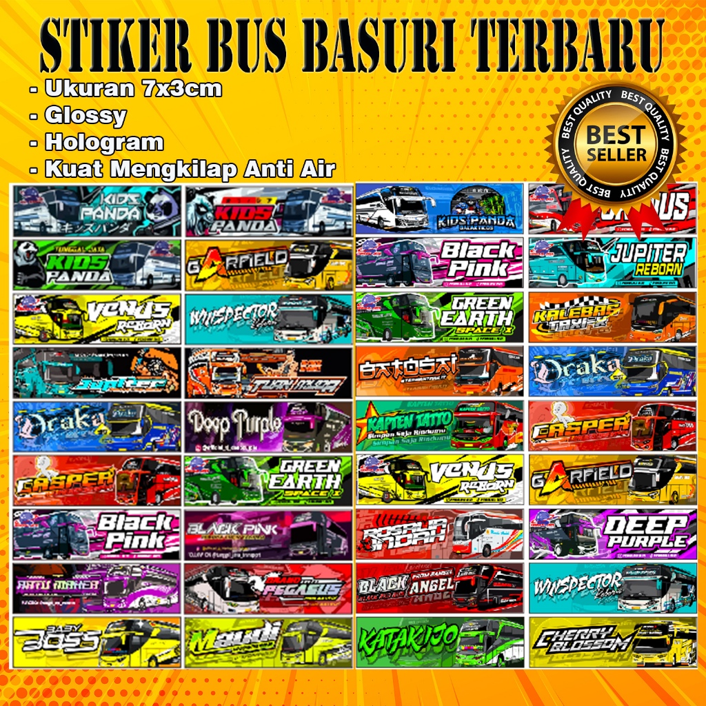 Jual Stiker Nama Bus Basuri Telolet Viral Ukuran Lanskap Terbaru ...