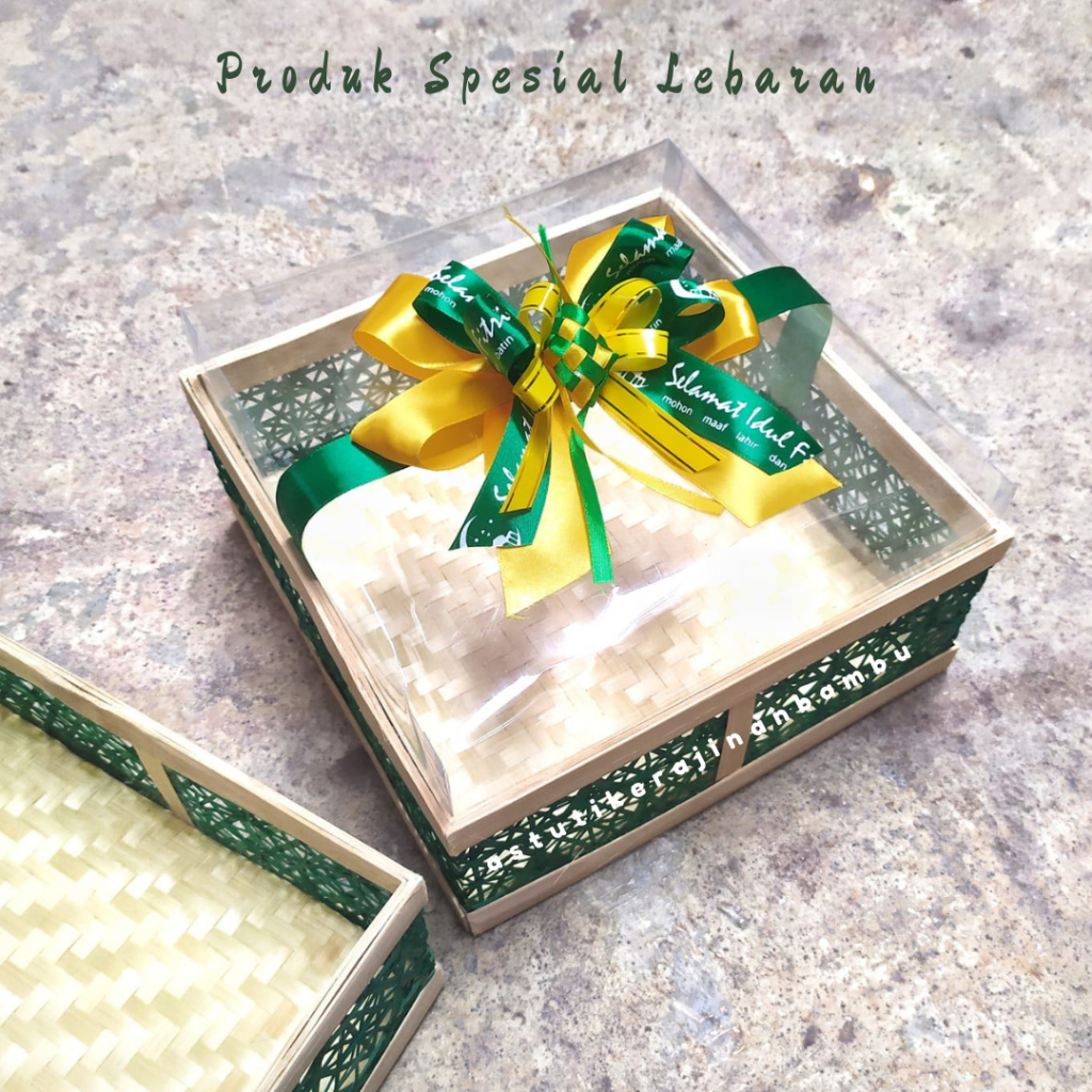 Jual Kotak hexagonal hijau spesial FREE PITA LEBARAN Kotak parcel ...