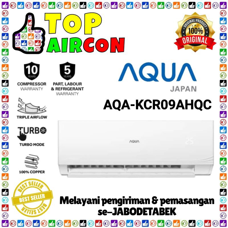 Jual AC AQUA JAPAN 1 PK KCR 09 AHQC SUPER LOW WATT TURBO COOL+ PASANG - unit only | Shopee Indonesia
